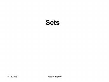 PPT – Sets PowerPoint presentation | free to view - id: e5388-MzY4Z