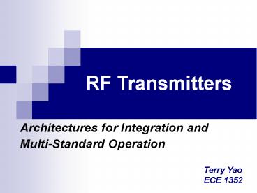 RF Transmitters presentation | free to download