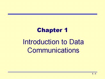 PPT – Introduction to Data Communications PowerPoint presentation ...