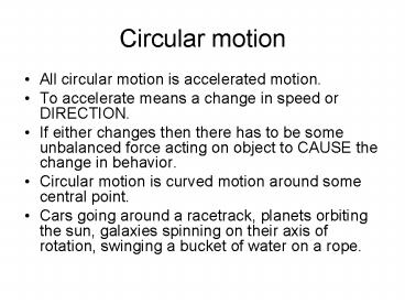 PPT – Circular motion PowerPoint presentation | free to view - id ...