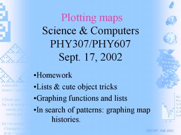 Plotting maps Science presentation | free to view