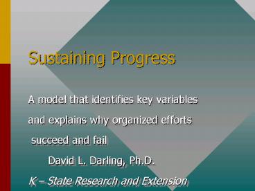 Sustaining Progress presentation | free to view