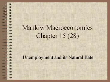 Mankiw Macroeconomics Chapter 15 28 presentation | free to view