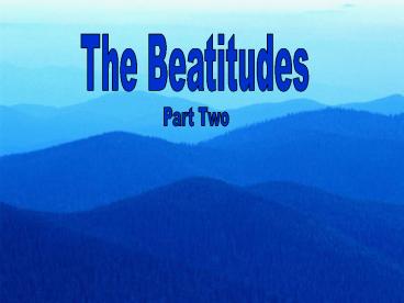 The Beatitudes presentation | free to view