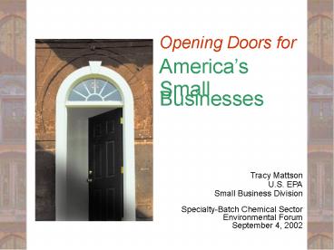 Opening Doors for presentation | free to view