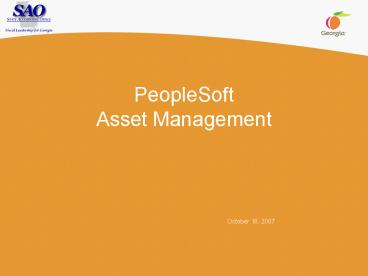 PeopleSoft Asset Management presentation | free to view