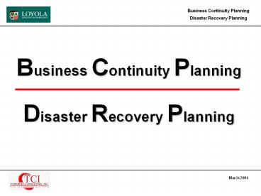 Business Continuity Planning presentation | free to download