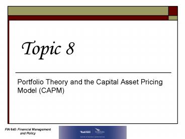 Portfolio Theory and the Capital Asset Pricing Model CAPM presentation ...