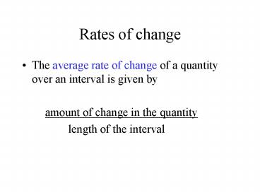 Rates of change presentation | free to view