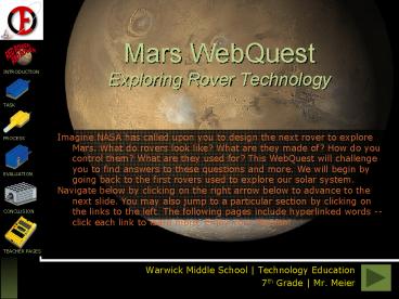 PPT – Mars WebQuest Exploring Rover Technology PowerPoint presentation ...
