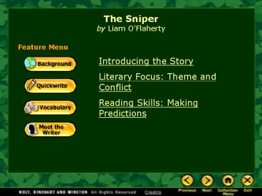 PPT – The Sniper by Liam OFlaherty PowerPoint presentation | free to ...