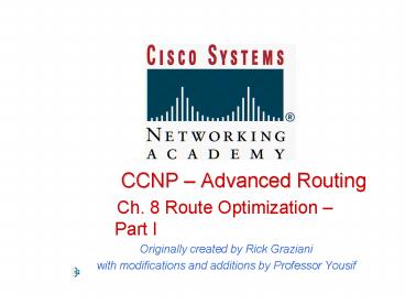 CCNP Advanced Routing presentation | free to view