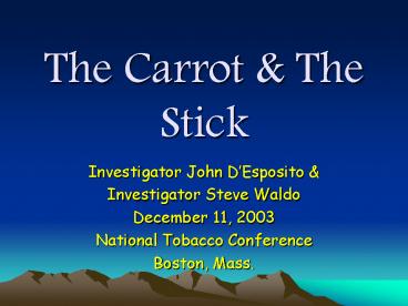 PPT – The Carrot PowerPoint presentation | free to view - id: ed701-ZDc1Z