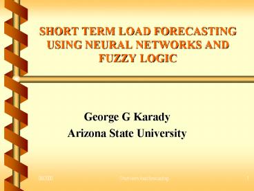 PPT – SHORT TERM LOAD FORECASTING USING NEURAL NETWORKS AND FUZZY LOGIC PowerPoint presentation ...