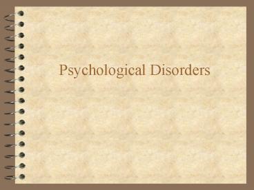 Psychological Disorders presentation | free to view