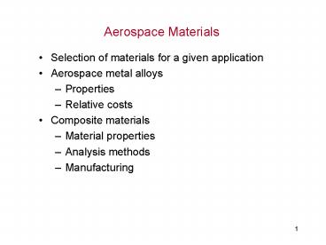 Aerospace Materials presentation | free to view