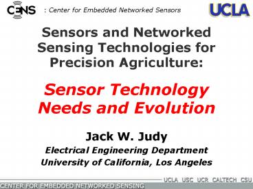 Sensors and Networked Sensing Technologies for Precision Agriculture ...