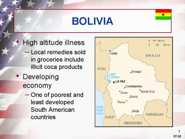 PPT – BOLIVIA PowerPoint presentation | free to view - id: f161f-ZDc1Z