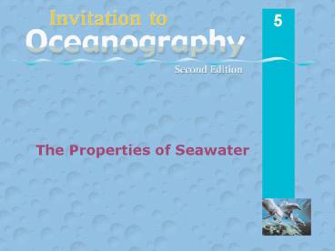 The Properties of Seawater presentation | free to view