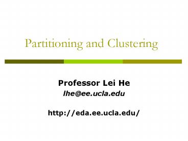 Partitioning and Clustering presentation | free to download