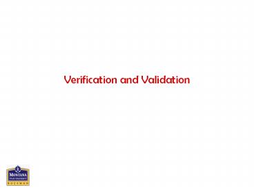PPT – Verification and Validation PowerPoint presentation | free to ...