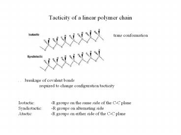 Linear Polymer Chains