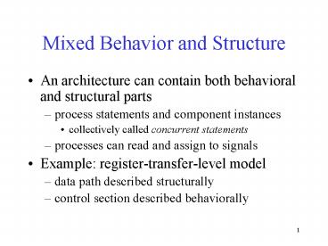 PPT – Mixed Behavior and Structure PowerPoint presentation | free to ...
