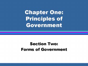 PPT – Chapter One: Principles of Government PowerPoint presentation ...