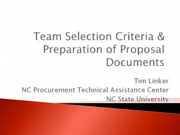 Team Selection Criteria presentation | free to download