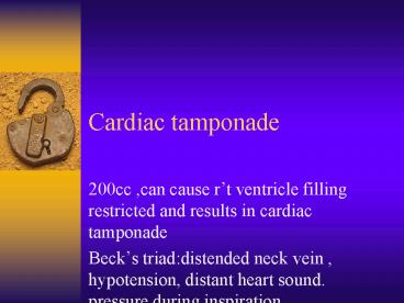 Cardiac tamponade presentation | free to view