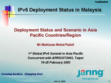 PPT – IPv6 Deployment Status in Malaysia PowerPoint presentation | free to view - id: f3791-OWJjY