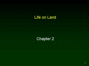 Life on Land presentation | free to view