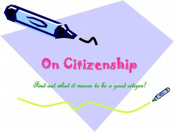 On Citizenship presentation | free to view