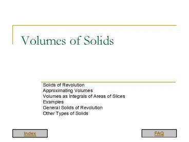 Volumes of Solids presentation | free to view