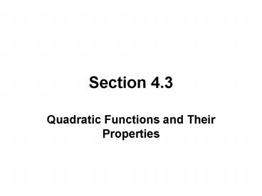 Quadratic Functions and Their Properties presentation | free to view