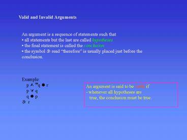 Valid and Invalid Arguments presentation | free to view