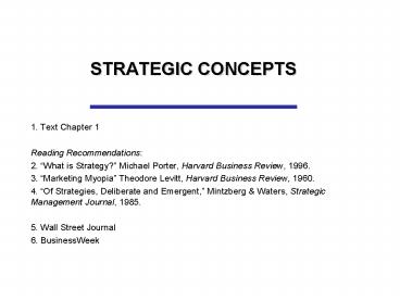 PPT – STRATEGIC CONCEPTS PowerPoint presentation | free to view - id ...