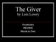 PPT – The Giver Lois Lowry PowerPoint presentation | free to view - id ...