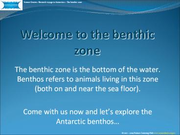 The benthic zone is the bottom of the water. Benthos refers to animals ...