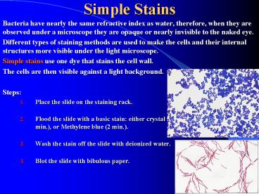 PPT – Simple Stains PowerPoint presentation | free to view - id: f7078 ...