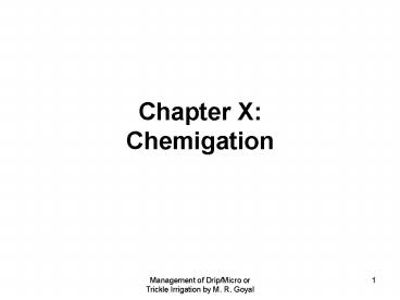 Chapter X: Chemigation presentation | free to view