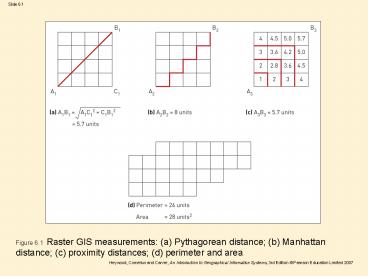 Figure 6'1 Raster GIS measurements: a Pythagorean distance b Manhattan ...