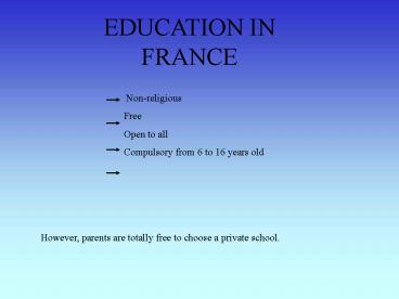THE FRENCH SCHOOL SYSTEM presentation | free to view
