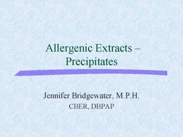 Allergenic Extracts presentation | free to view