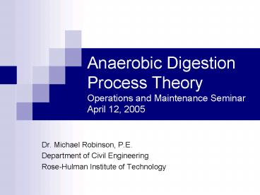 PPT – Anaerobic Digestion Process Theory Operations and Maintenance ...
