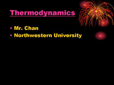 Thermodynamics presentation | free to view