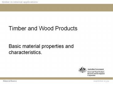 Timber and Wood Products presentation | free to view