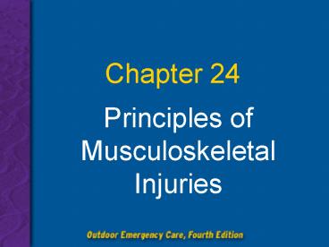 Principles of Musculoskeletal Injuries presentation | free to view