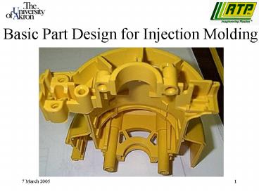 Basic Part Design for Injection Molding presentation | free to view