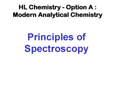 Spectroscopy Overview presentation | free to view